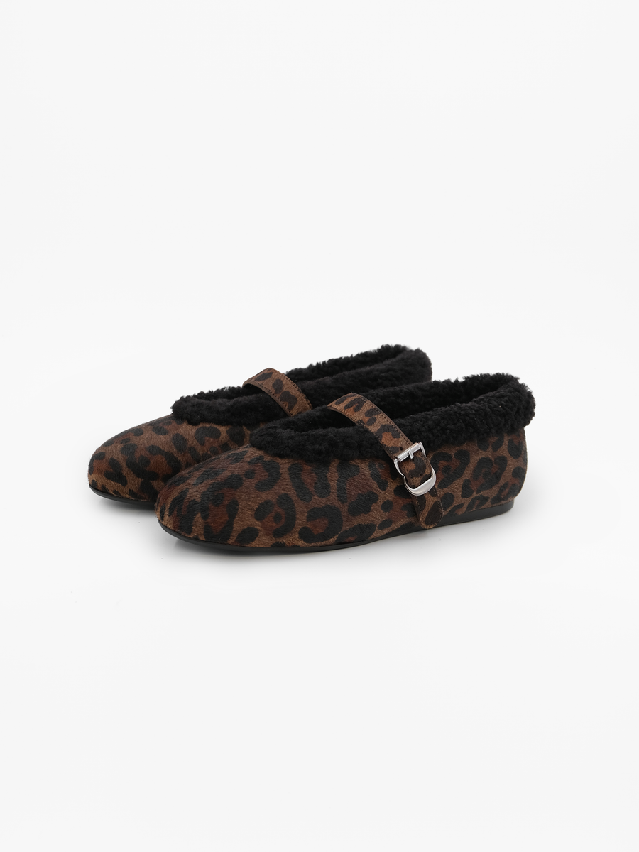 ANOUSH LEOPARD SHEARLING BALLERINA – Toral