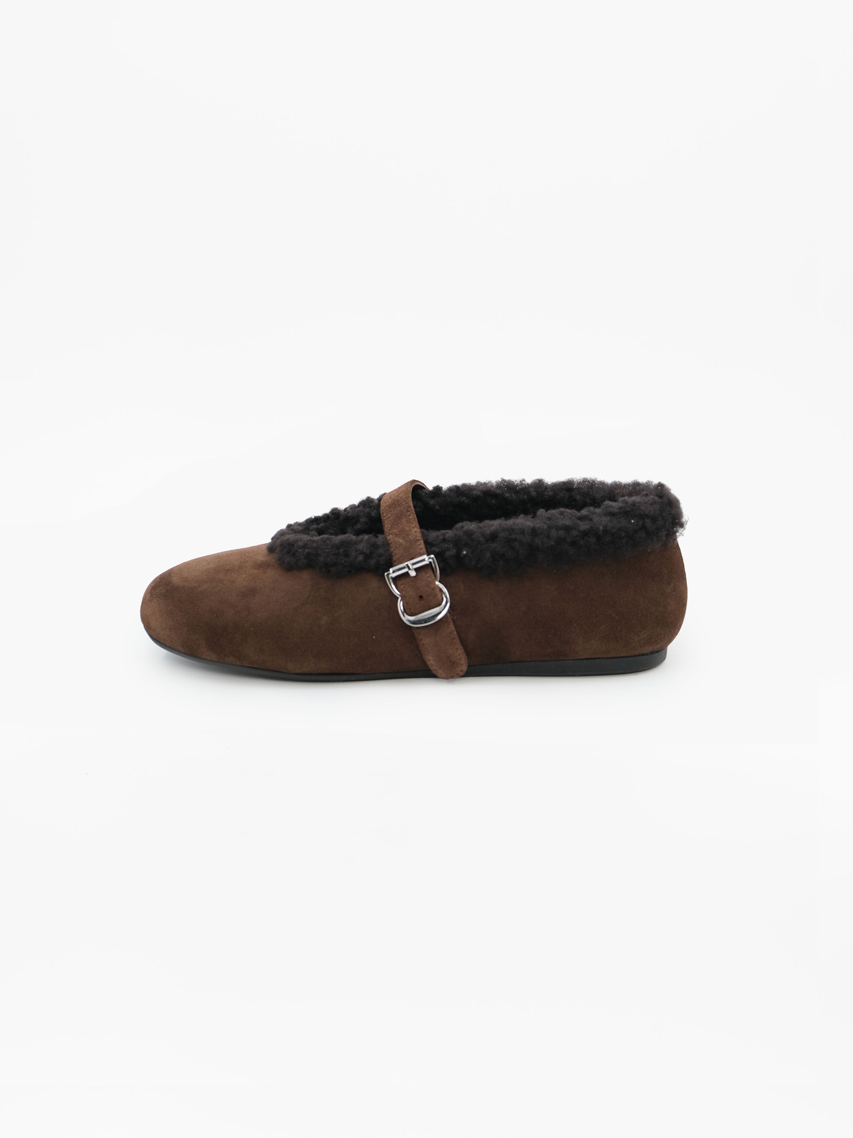 ANOUSH DARK BROWN SUEDE BALLERINA – Toral