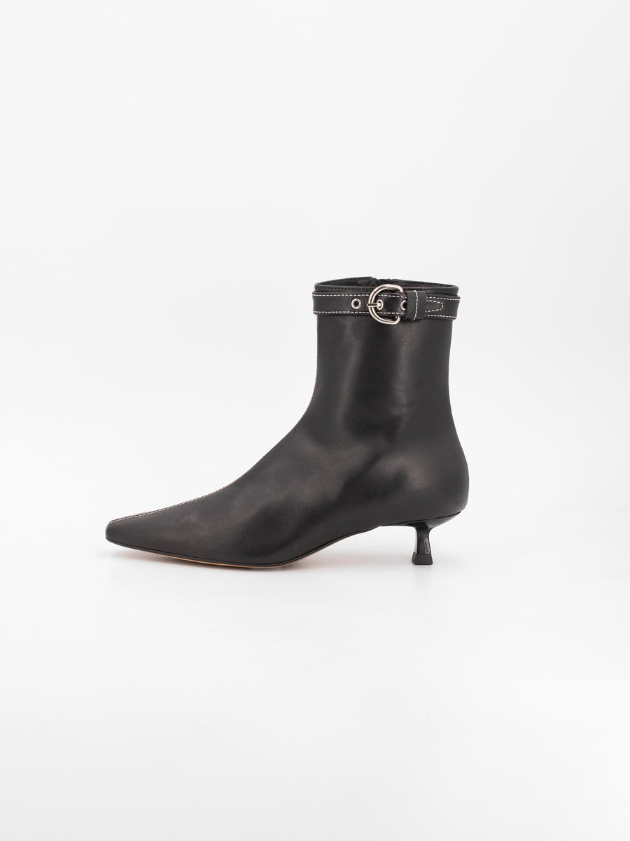 CADENCE BLACK LEATHER ANKLE BOOT – Toral