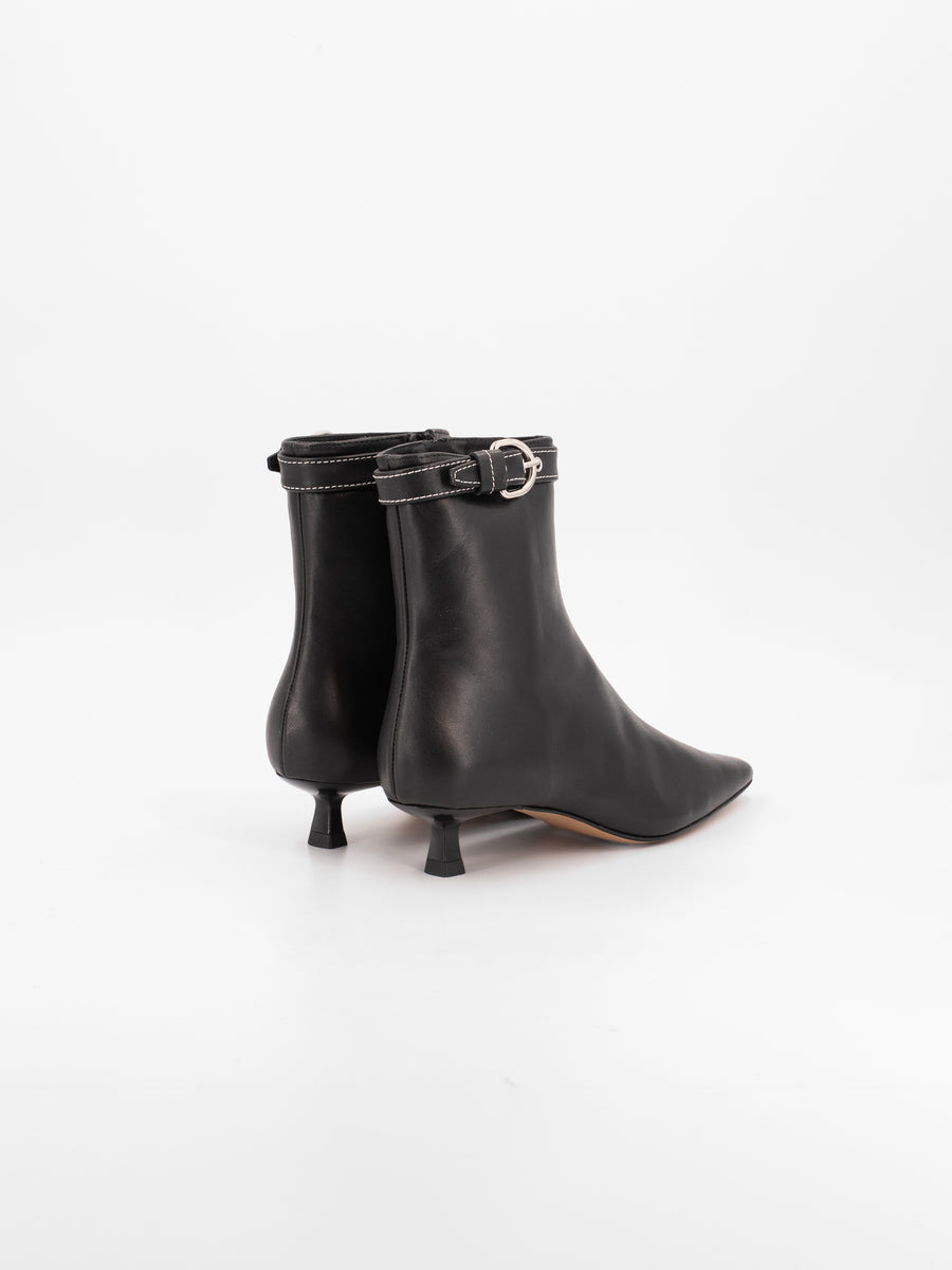 CADENCE BLACK LEATHER ANKLE BOOT – Toral