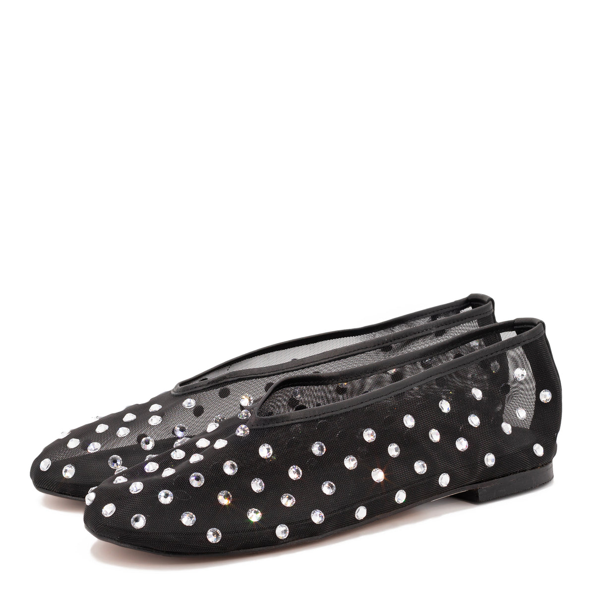 SYBILLA BLACK MESH BALLET FLATS – Toral